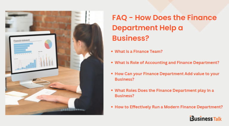 How Does the Finance Department Help a Business? - iBusiness Talk